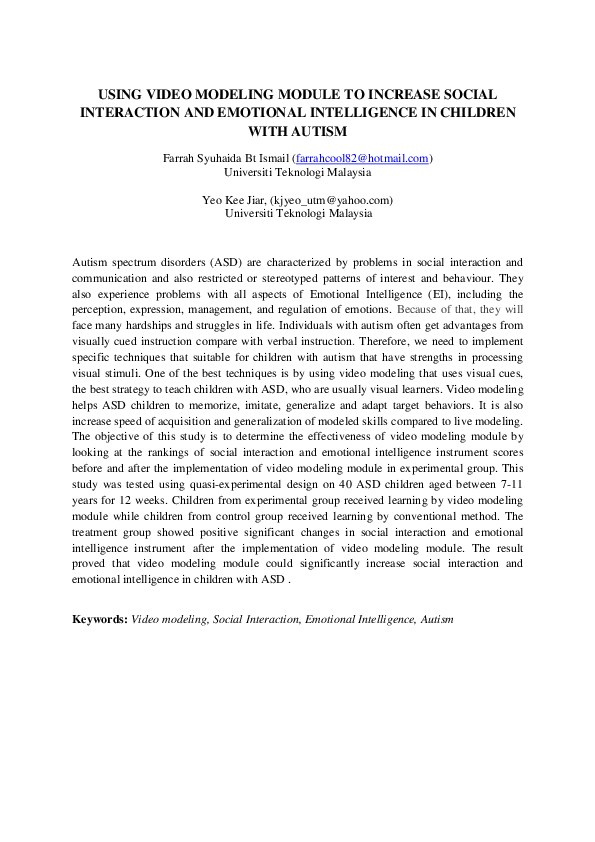 (DOC) USING VIDEO MODELING MODULE TO INCREASE SOCIAL INTERACTION AND ...
