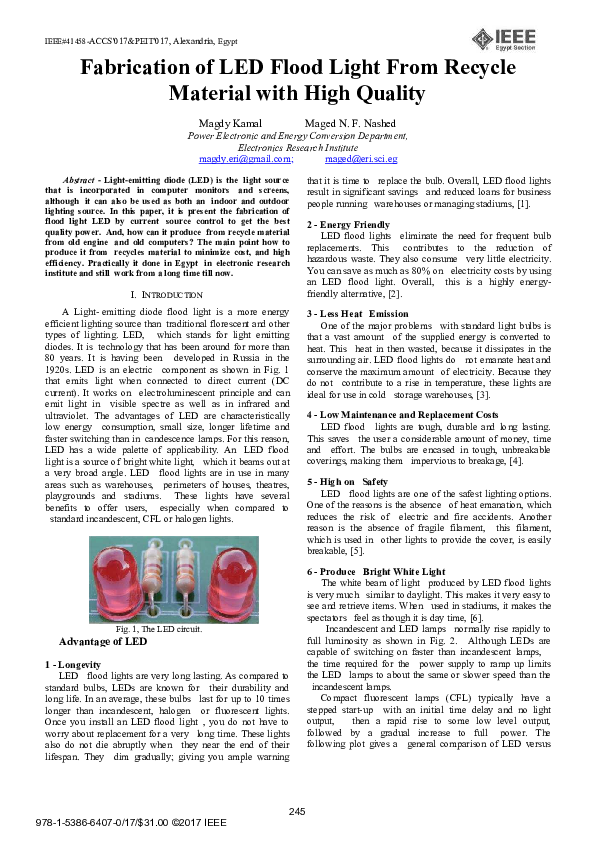 (PDF) Fabrication of LED Flood Light From Recycle Material with High ...