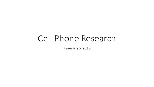 (PDF) Cell Phone Research