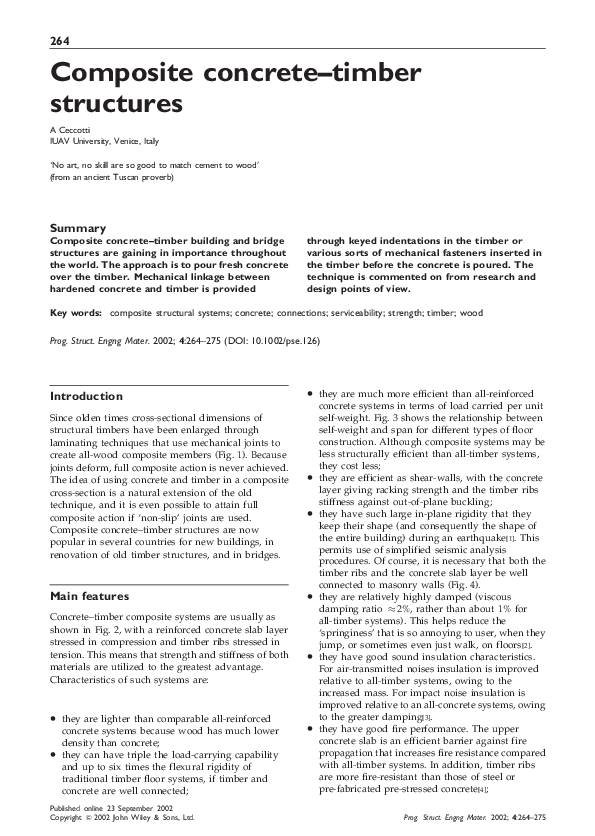 (PDF) Composite concrete-timber structures