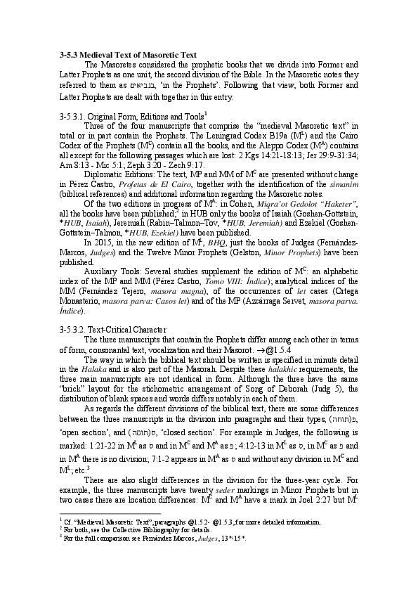 (PDF) "13-17.3 Prophets: Medieval Text of Masoretic Text" in Textual ...