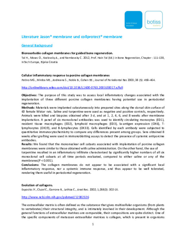 (DOC) Literature Jason® membrane und collprotect® membrane General ...