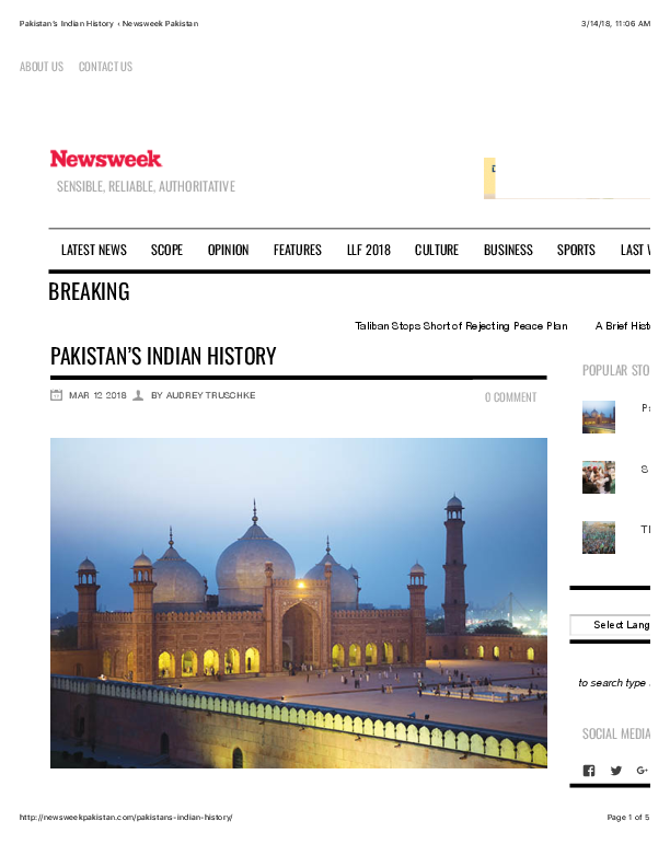 (PDF) Pakistan's Indian History