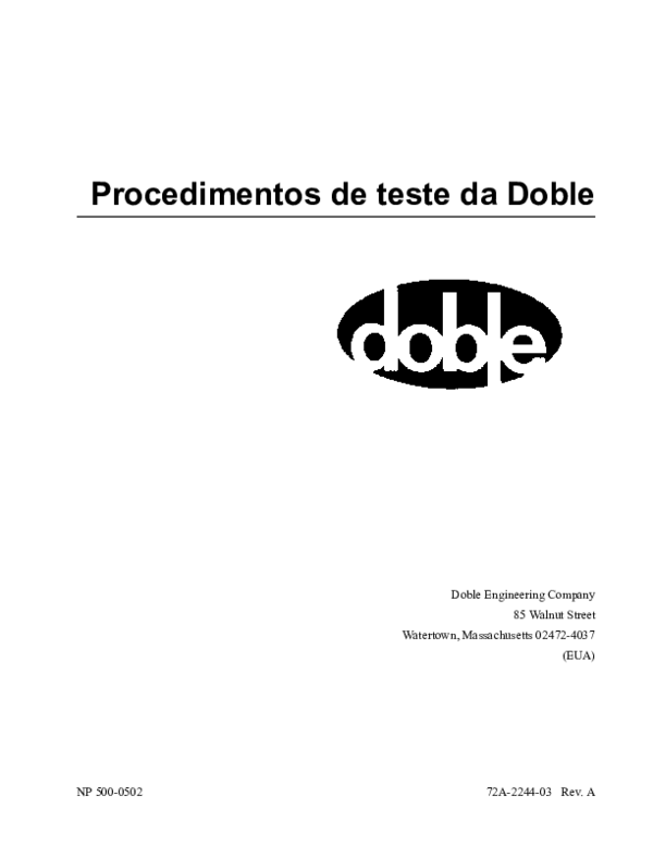(PDF) Doble Test Procedures PT