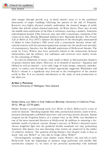 (PDF) Shelley Stamp, "Lois Weber in Early Hollywood"