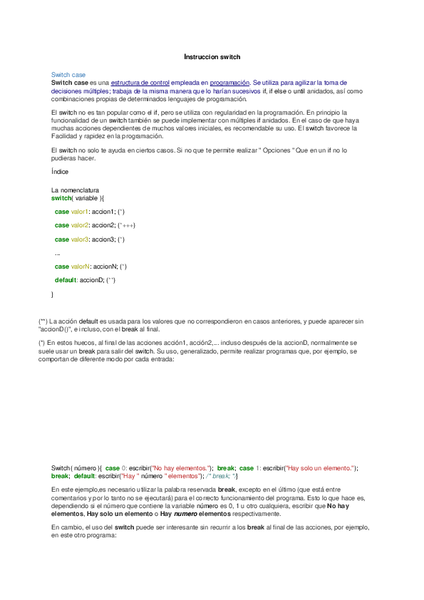 (DOC) Instruccion switch