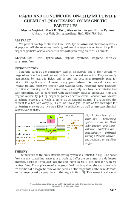(PDF) Rapid and continuous on-chip multistep chemical processing on magnetic particles