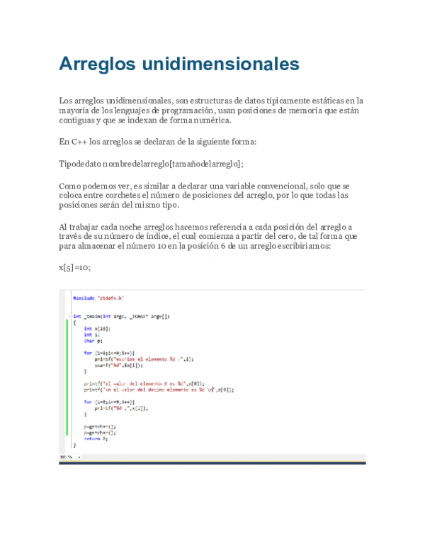 (DOC) Arreglos en c#
