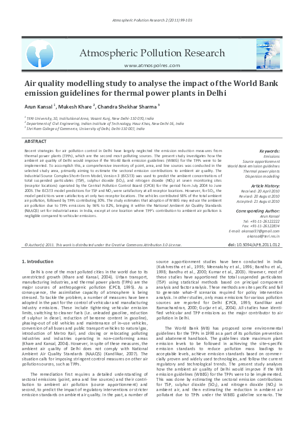 (PDF) Atmospheric Pollution Research