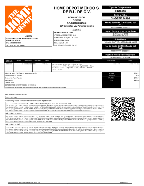 (PDF) Tipo de Comprobante I Ingreso Lugar, fecha y hora de emisión No ...