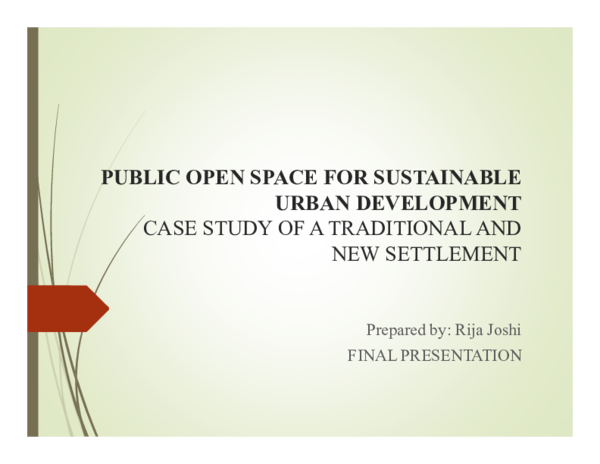 (PDF) PUBLIC OPEN SPACE FOR SUSTAINABLE URBAN DEVELOPMENT CASE STUDY OF ...