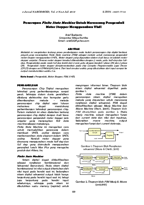 (PDF) Penerapan Finite State Machine Untuk Merancang Pengendali Motor ...