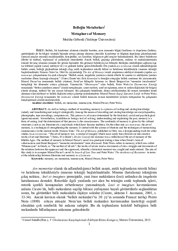 (DOC) Metaphors of Memory