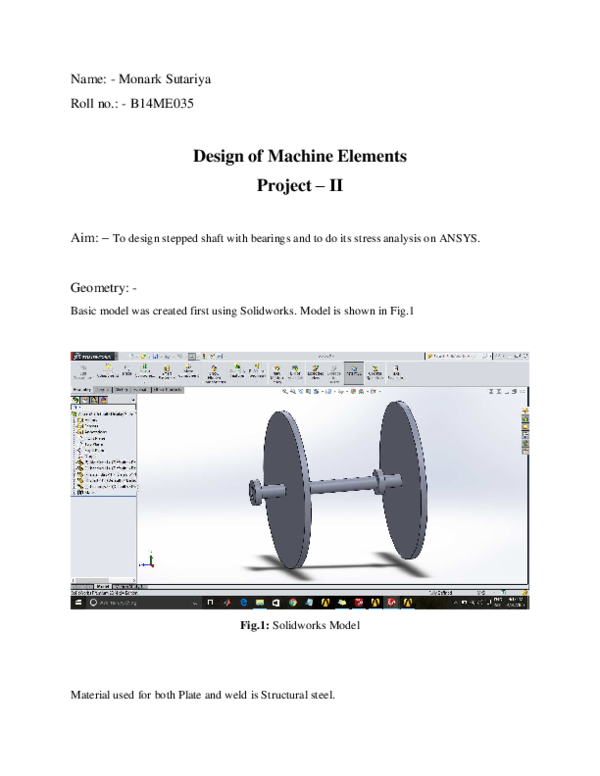 (PDF) stress analysis of stepped shaft with bearings on ANSYS