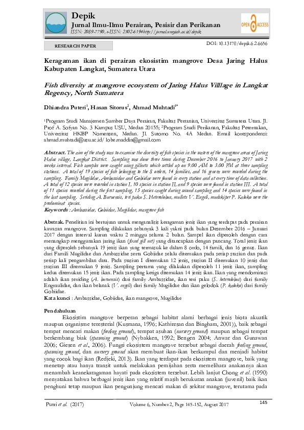 (PDF) Diversitas Dan Distribusi Ikan DI Segara Anakan Cilacap | Agus ...