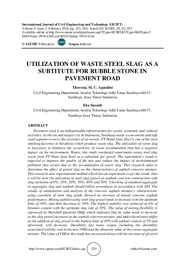 (PDF) UTILIZATION OF WASTE STEEL SLAG AS A SUBTITUTE FOR RUBBLE STONE ...