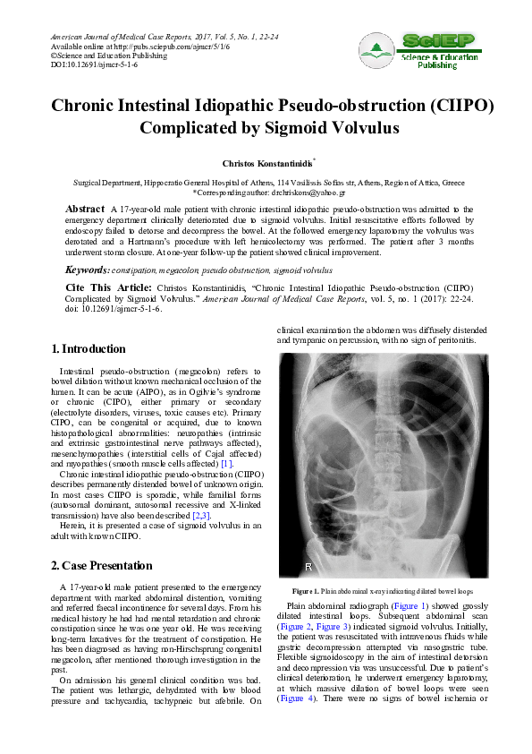 (PDF) Chronic Intestinal Idiopathic Pseudo-obstruction (CIIPO ...