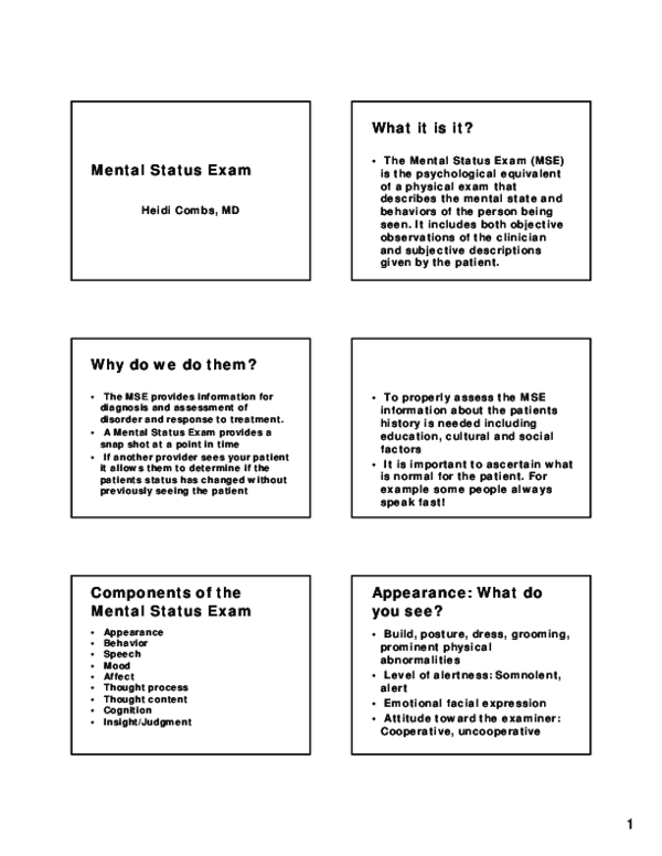 (PDF) Mental Status Exam