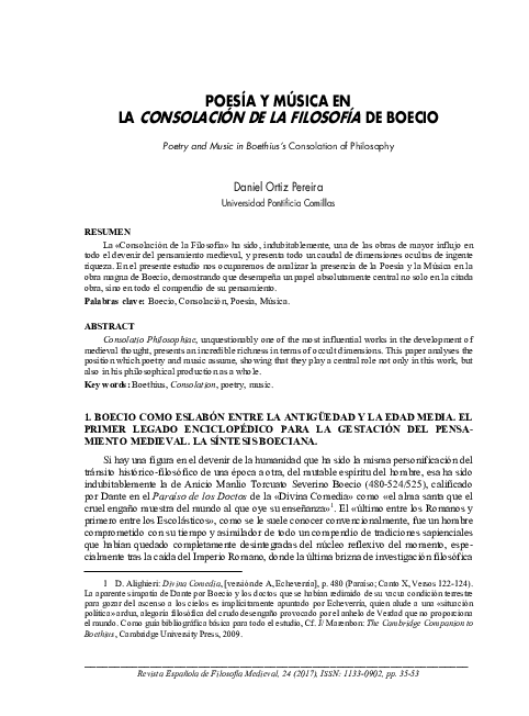 (PDF) Poesía y Música en la Consolación de la Filosofía de Boecio ...