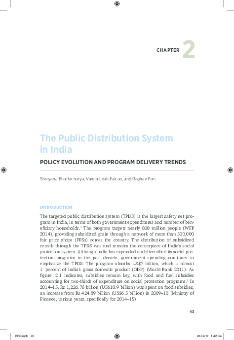 (PDF) The Public Distribution System in India POLICY EVOLUTION AND ...