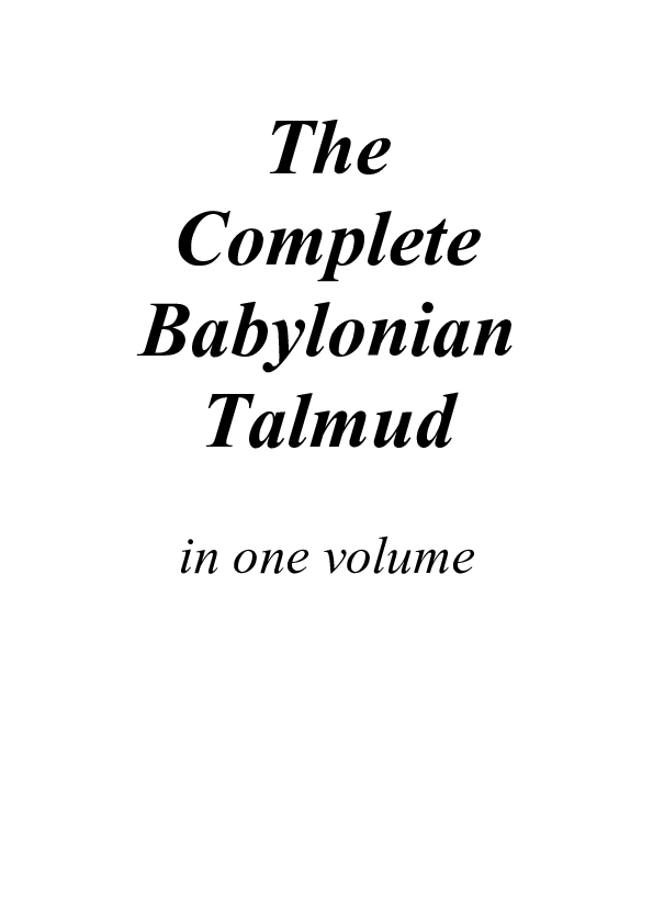 (PDF) The Complete Babylonian Talmud in one volume