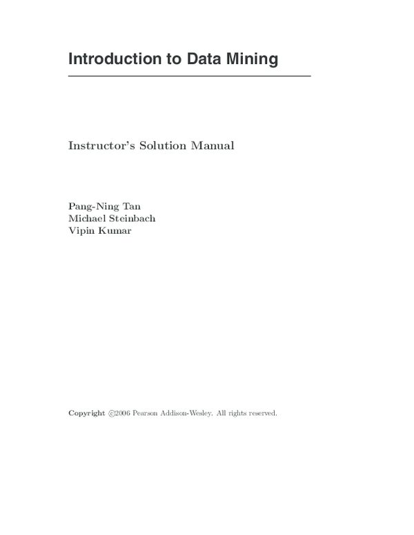(PDF) Introduction to Data Mining