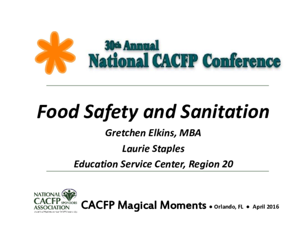 (PDF) Food Safety and Sanitation