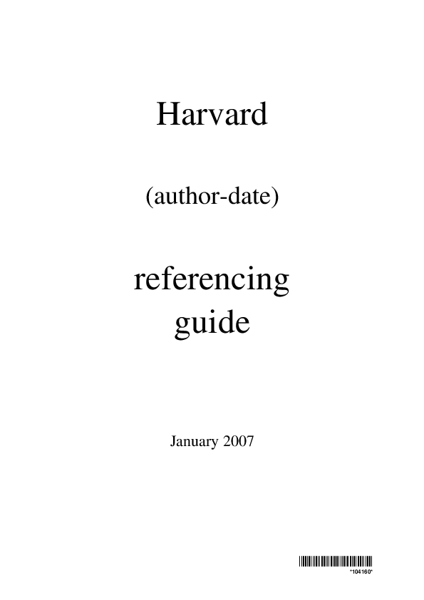 (PDF) 104160* Harvard (author-date) referencing guide