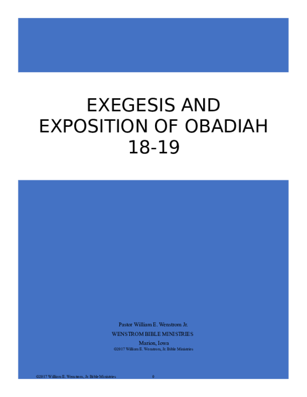 (DOC) Exegesis and Exposition of Obadiah 18-19.doc