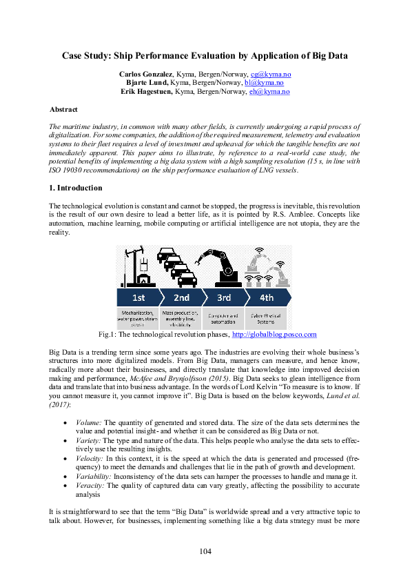 (PDF) Case Study: Ship Performance Evaluation by Application of Big Data