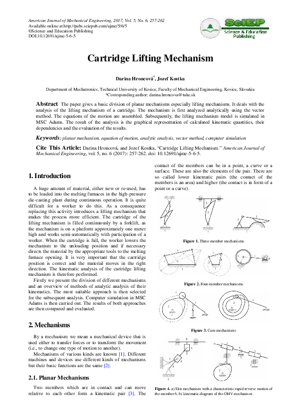 (PDF) Cartridge Lifting Mechanism