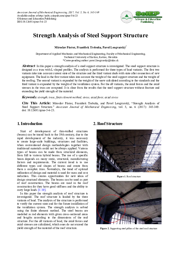 (PDF) Strength Analysis of Steel Support Structure