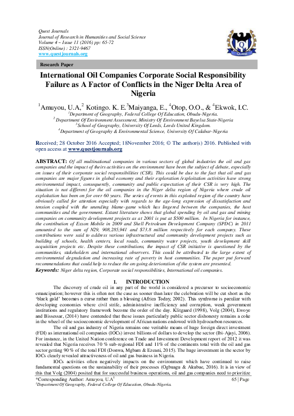 (PDF) International Oil Companies Corporate Social Responsibility ...