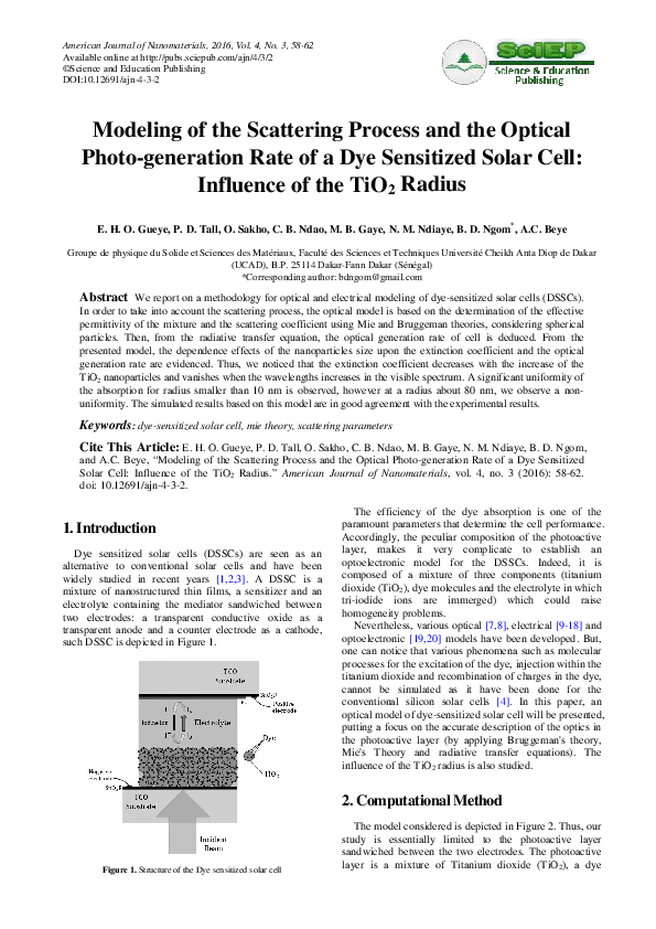 (PDF) Modeling of the Scattering Process and the Optical Photo ...