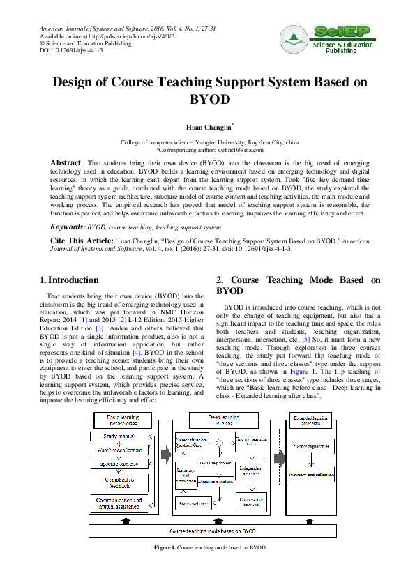 (PDF) Design of Course Teaching Support System Based on BYOD | sciepub ...