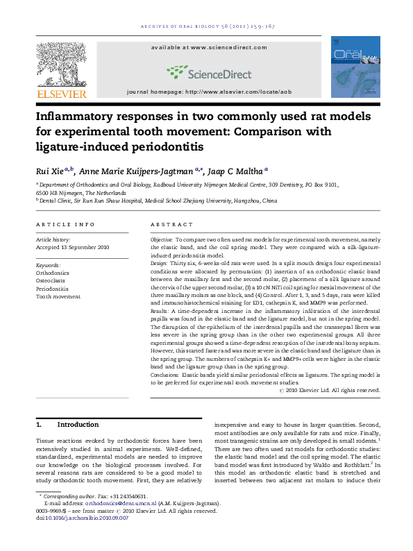(PDF) Inflammatory responses in two commonly used rat models for ...