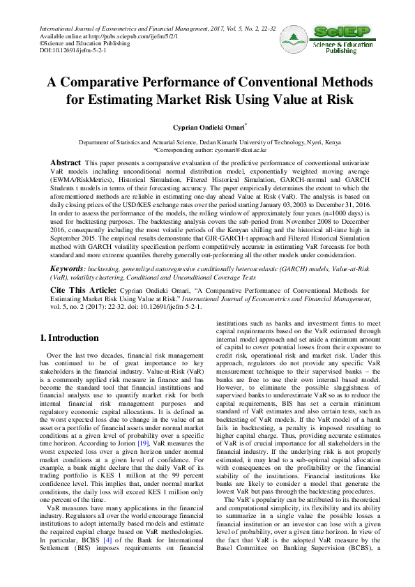 (PDF) A Comparative Performance of Conventional Methods for Estimating ...
