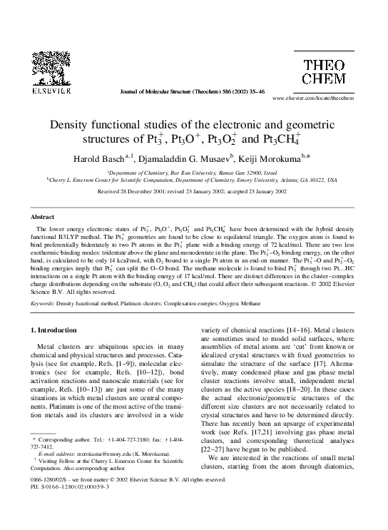 (PDF) Density functional studies of the electronic and geometric ...