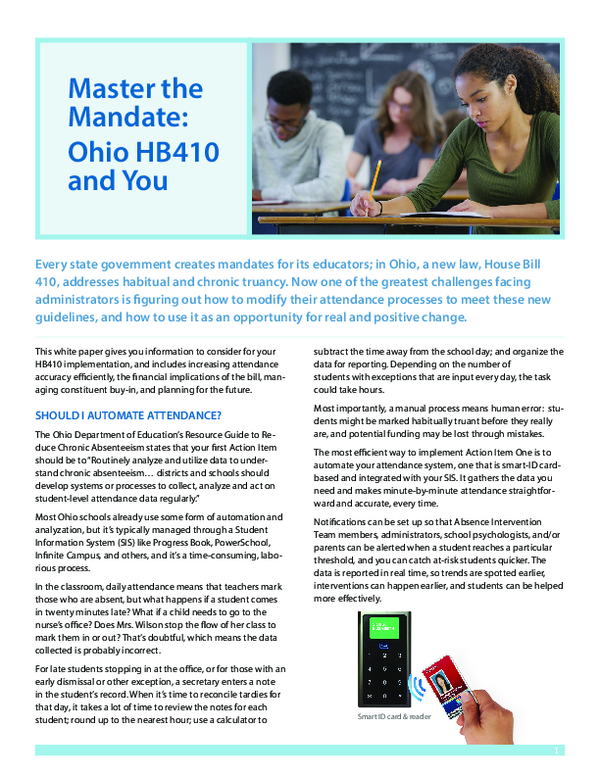 (PDF) Master the Mandate: Ohio HB410 and You | ScholarChip Tools for ...