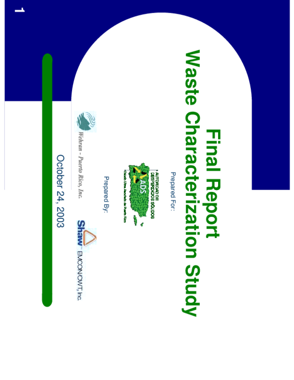 (PDF) Final Report Waste Characterization Study