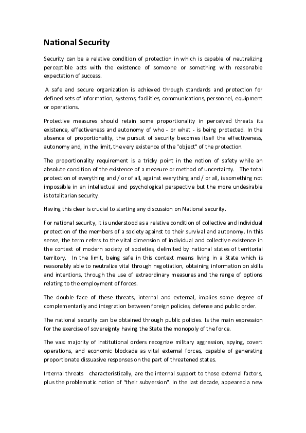 (PDF) National Security