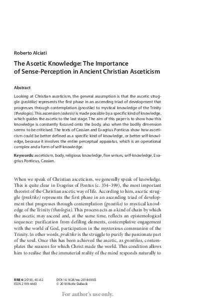 (PDF) The Ascetic Knowledge : The Importance of Sense-Perception in ...
