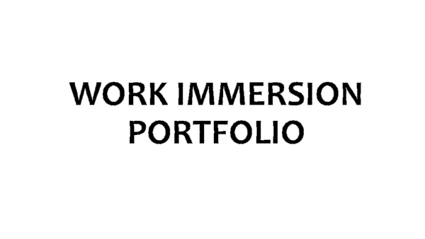 (PPT) Work Immersion Portfolio