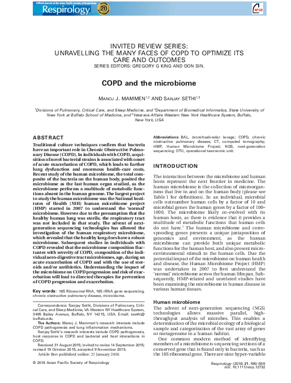 (PDF) INVITED REVIEW SERIES: UNRAVELLING THE MANY FACES OF COPD TO ...