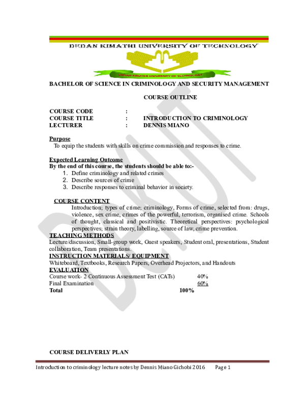 (DOC) BACHELOR OF SCIENCE IN CRIMINOLOGY AND SECURITY MANAGEMENT COURSE ...