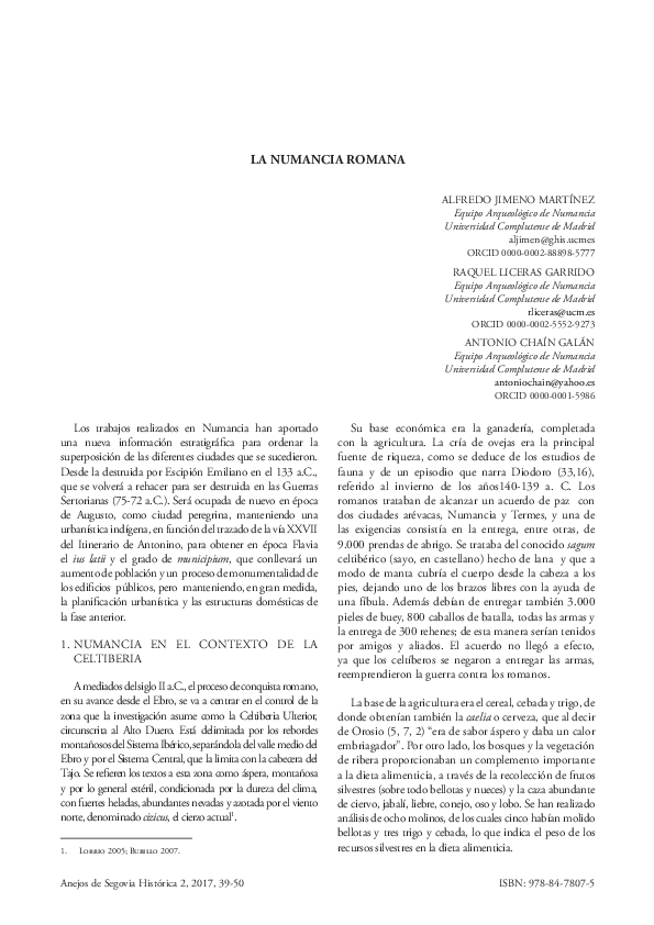 (PDF) La Numancia romana