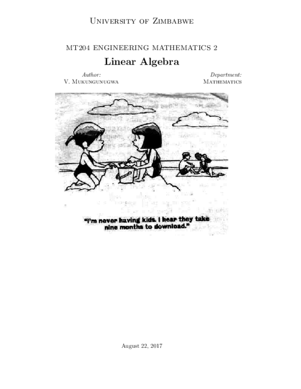 (PDF) Linear Algebra