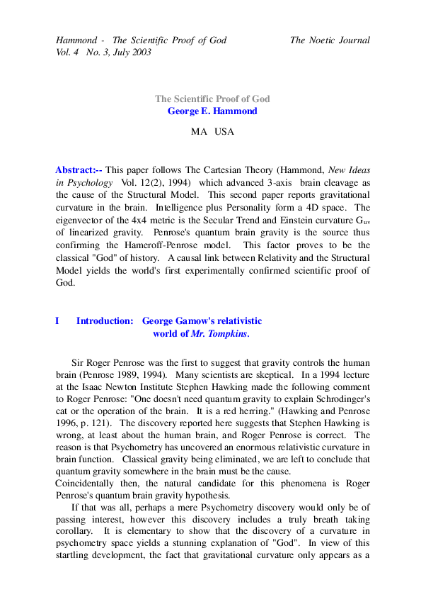 (PDF) Scientific Proof of God