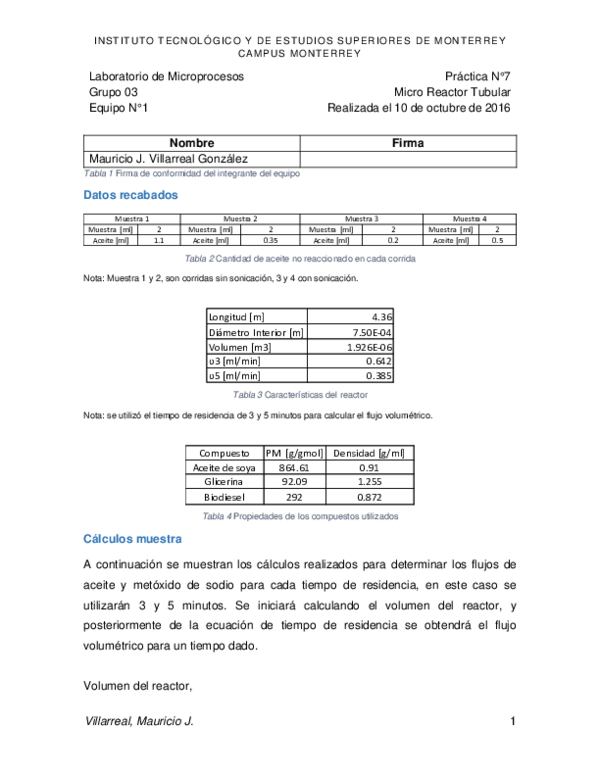 Pdf Práctica Micro Reactor Tubular Laboratorio De Microprocesos