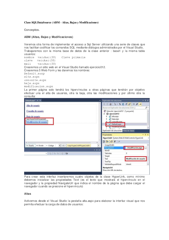 Pdf Clase Sqldatasource Abm Altas Bajas Y Modificaciones